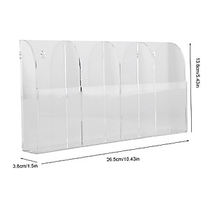 TV Remote Control Holder Wall Mount Acrylic Clear Media Organizer Storage Box Case Convenient Caddy Organizer with 4 Grids for Table Desk Bedside