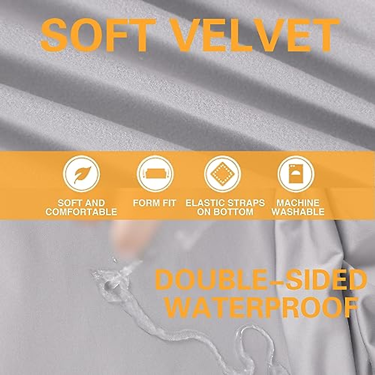 Auctus Loverseat Slipcovers, Waterproof Recliner Slipcovers, Velvet 6-Piece Set, Skin-Friendly Double Sofa Cover, Recliner Cover Waterproof and Washable, Armrest Storage Bag Included(Beige)