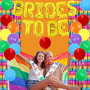 Lesbian Bachelorette Party Decorations, Brides To Be Balloons, LGBTQ Bachelorette Party Decorations, Lesbian Wedding Engagement Decorations Mrs & Mrs Bridal Shower