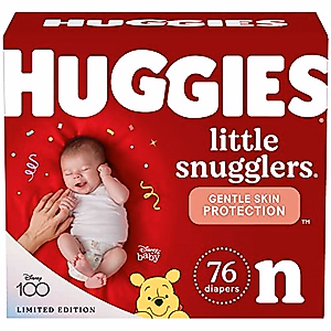 Huggies Newborn Diapers, Little Snugglers Baby Diapers, Size Newborn (up to 10 lbs), 76 Count