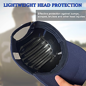 2 Pack Universal Bump Cap Insert, Baseball Caps Insert, Breathable and Lightweight Hard Hat Insert, Provide Head Protection (2 Pack Black)