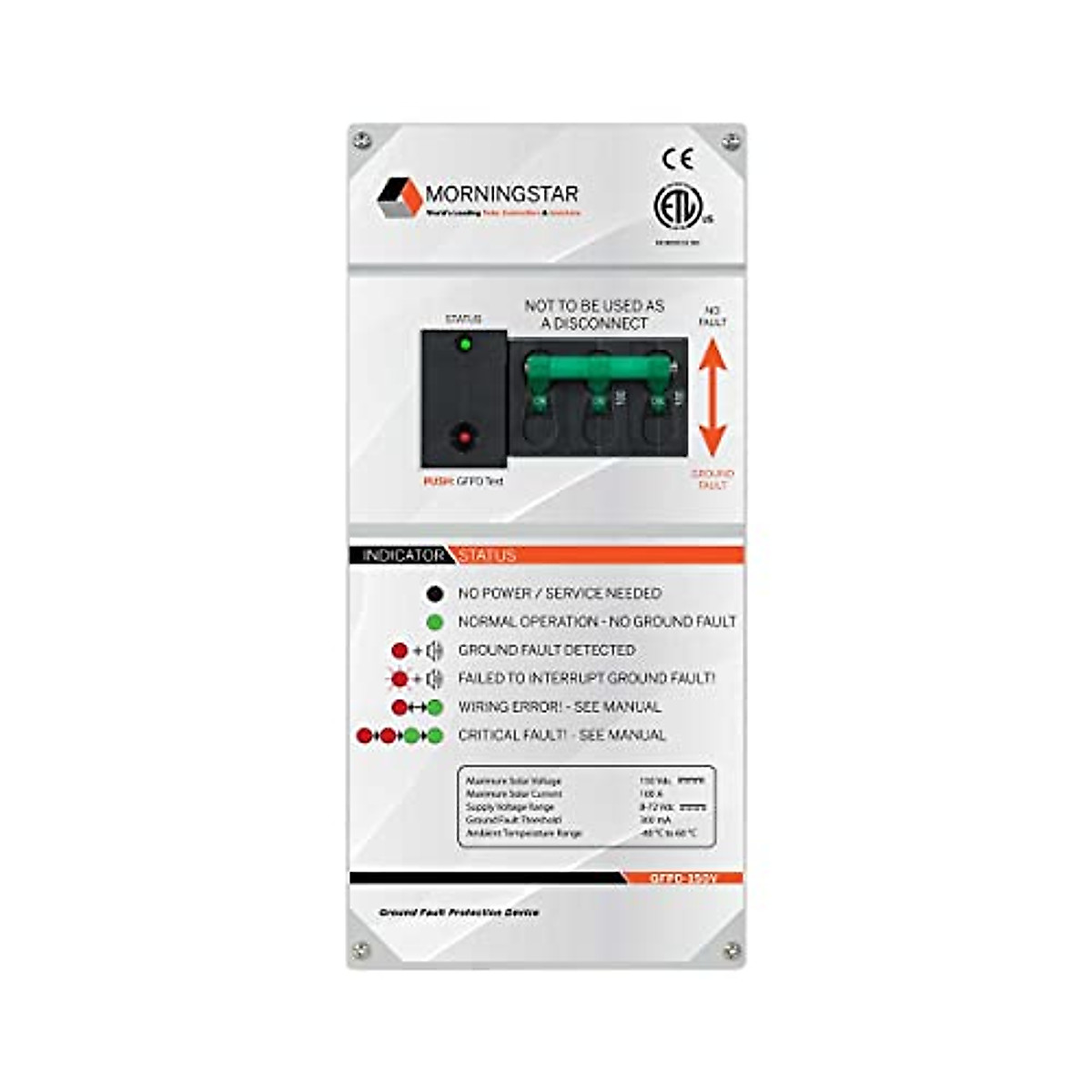 Morningstar - Tristar Ground Fault Protection Device for Tristar MPPT Controllers (GFPD-150V)