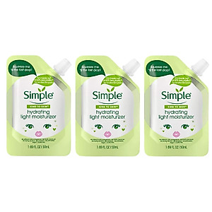 SIMPLE FACE Simple Sassy Hydrating Light Moisturizer Mini Travel Size Eco Friendly Pouch, 1.69 Fl Oz, Pack of 3, 5.07 Ounce