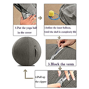 LuiYninhuoJin Exercise Ball Chairs Cover, For Yoga Ball Office Chair, stability Ball, Birth Ball For Pregnancy And Labor, Pilates Ring Office, Dorm, And Home (Does Not Contain The Ball), Gray, 75CM