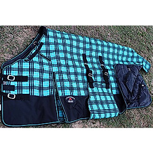 CHALLENGER 70" 1200D Turnout Waterproof Horse Tough Winter Blanket Heavy Belly Band 579B