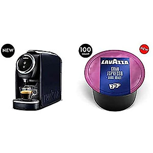 Lavazza Blue Classy Mini Single Serve Espresso Coffee Machine LB 300 with Gran Espresso 2 Coffee Capsules (Pack Of 100), Value Pack, 2 Coffee selections: simple touch controls
