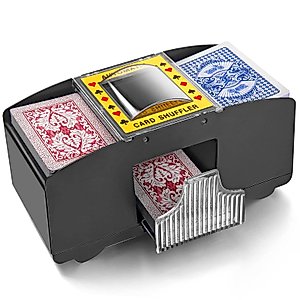 WILLIZTER Automatic Poker Card Shuffler 1-2 Decks Battery Operated Electric Poker Shuffler Card Shuffler for Porker Home Card Games Tables, Rummy Blackjack