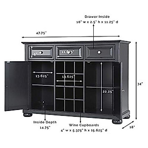 Crosley Furniture Alexandria Wine Buffet/Sideboard - Black