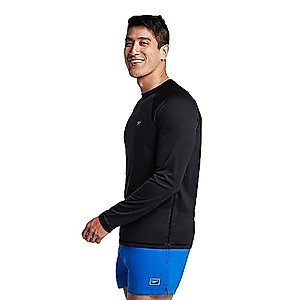 Speedo Men's UV Swim Shirt Long Sleeve Loose Fit Easy Tee Speedo Black Medium