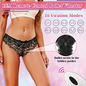 Sex Toys Remote Control Vibrator Bullet Panties - AIVSMY Mini Vibrators Wearable Panty Vibe with 10 Vibrating Modes and Adjustable Sizes- Secret Adult Toy Clitoral Stimulator for Women Couples & Games