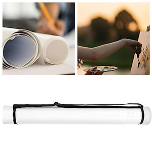 Poster Tube, Drawing Storage Tube, with Strap PE Moisture-Proof Waterproof for Posters Maps Artworks Documents(White)