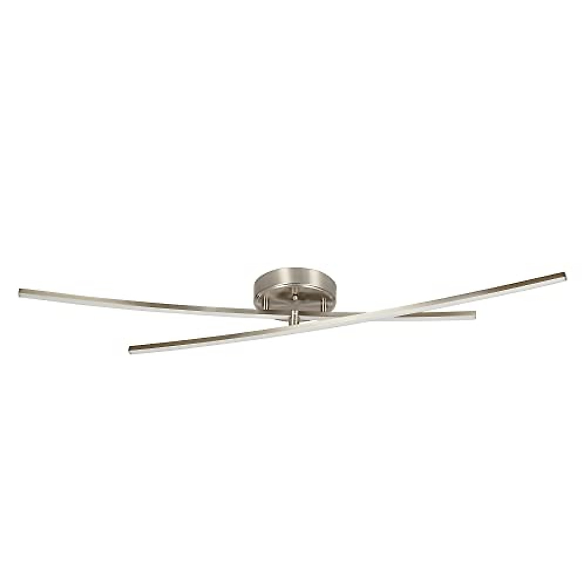 Catalina 40" Modern Dimmable LED Crossed 2-Bar Fixed Track Light, Brushed Nickel