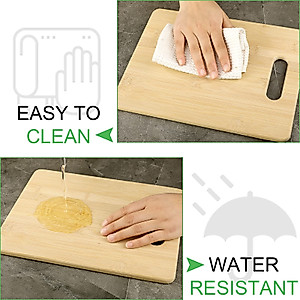 Bamboo Cutting Board Set of 12 Wood Chopping Boards with Handle Thick Cutting Board Kitchen and Dining Bulk Plain Bamboo Cutting Board for Engraving Gift Cooking Decor (Regular)