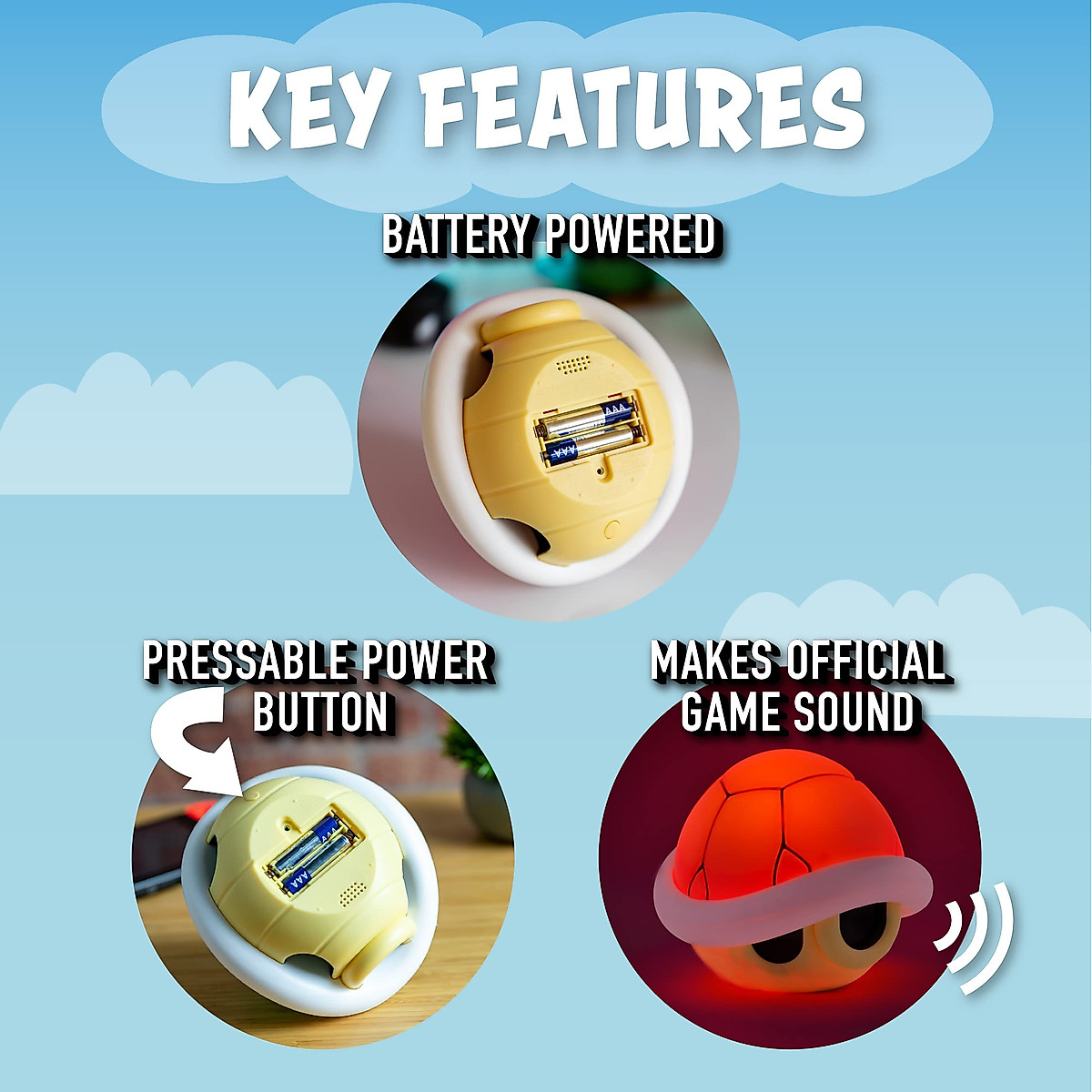 Paladone Super Mario Red Shell Light with Sound, Gaming Home Decor, Officially Licensed Nintendo Merchandise