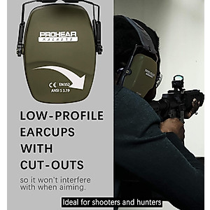 PROHEAR 016 Shooting Ear Protection Earmuffs 3 Pack, NRR 26dB for Gun Range, Hunting -Black and Green and Pink