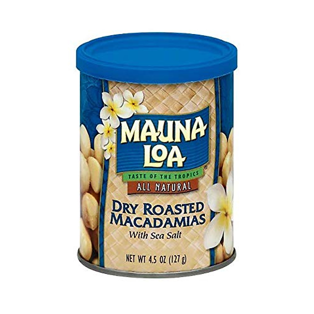 Mauna Loa Dry Roasted Macadamia Nuts 4.0oz Tin Can (Pack of 6)