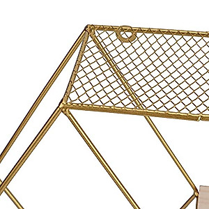 ZPSHYD Wall Mounted Floating Hexagon Shelves, Hexagon Floating Shelves Wall Decor Hexagon Geometric Wall Shelf for Home Office Wall Decor(Gold)