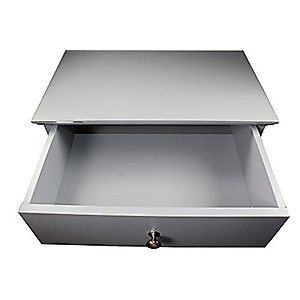 Penn-Plax Cat Walk Furniture: Contemporary Home Cat Litter Enclosure - Storage Drawer, Inner Shelf, and Shutter Style Door - White