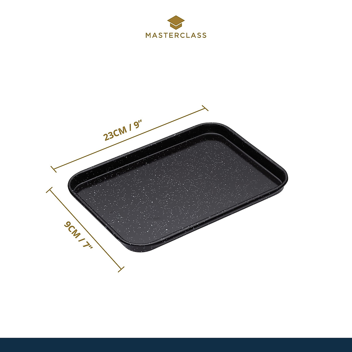 MasterClass Small Baking Tray, Scratch Resistant Vitreous Enamel and Induction Safe 1 mm Thick Steel, 24 x 18 cm