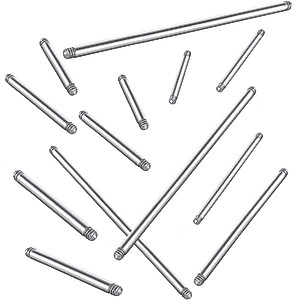 COTTVOTT 20pcs a Set Surgical Steel Threaded Barbell Bar Replacement for Tongue Earring Piercing Body Jewelry (Mix 20pcs)