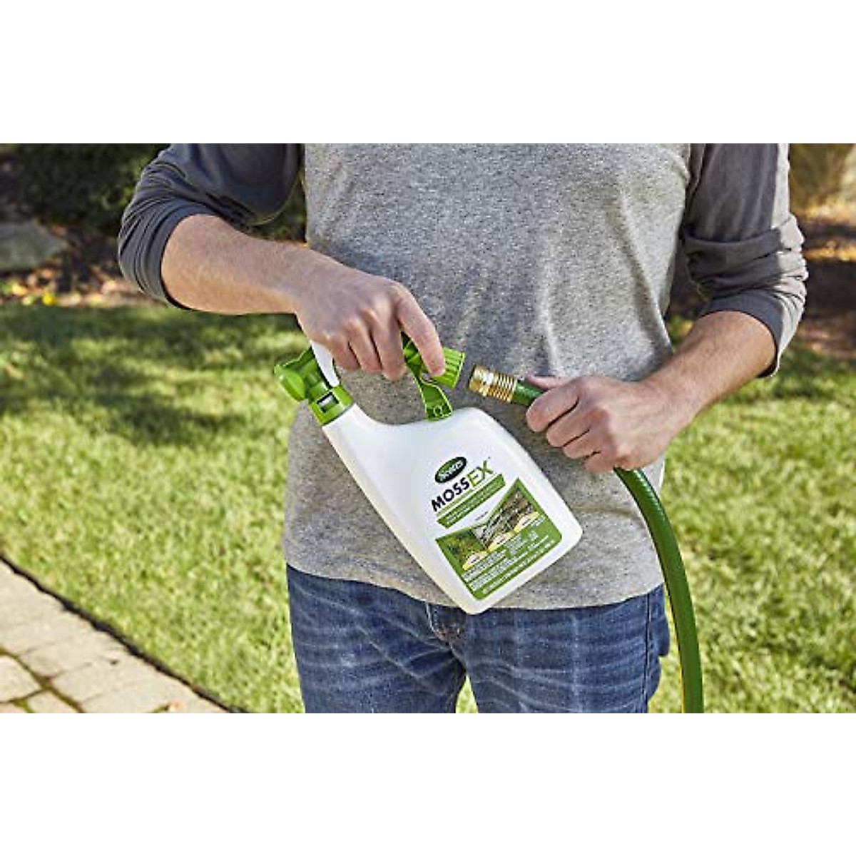 Scotts MossEx 3-in-1 Ready-Spray, Moss Killer for Lawns, Hard Surfaces, and More, 32 fl. oz.
