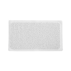 Corrie Loofah Cushioned Bath Mats, Non Slip Bathtub Shower Mat with Suction Cups for Textured Bathroom Surfaces, Phthalate Free, Quick Drying with Draining Capacity 29.5 x 17.0 (White)