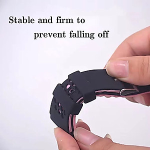 Aliotech 4pcs Rubber Leather Watch Band Strap Loops Black Silicone Replacement Resin Watch Bands Keeper Holder Retainer (Size: 20mm)