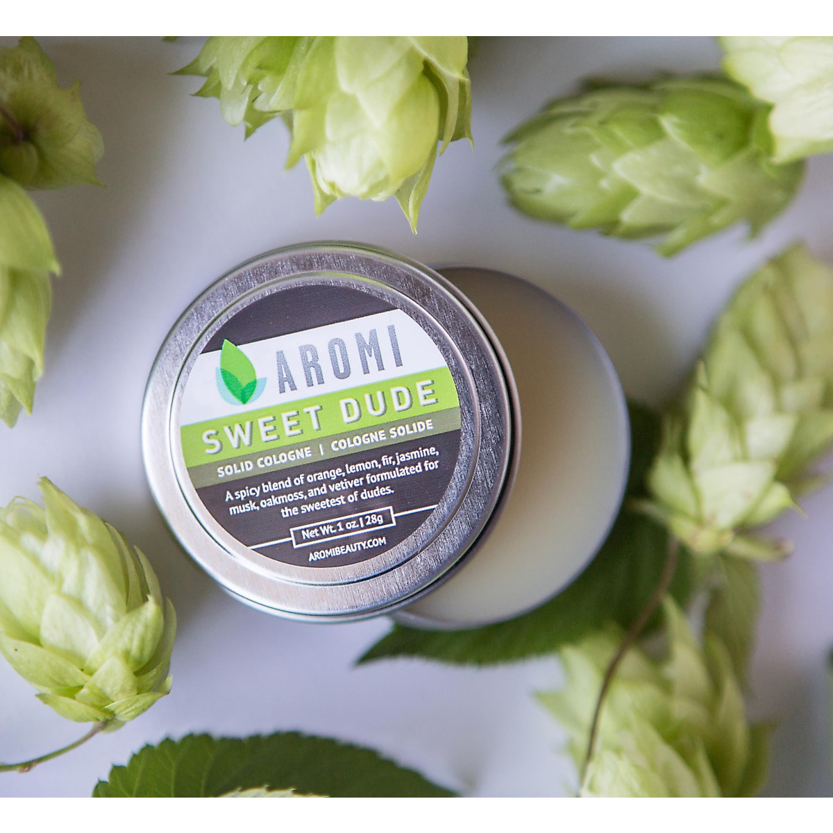 Aromi Solid Cologne | Spicy, Citrus Men's Fragrance, Oakmoss Scent, Vegan, Cruelty-free, Father's Day Gift Idea, Travel, Alcohol-free (Sweet Dude)