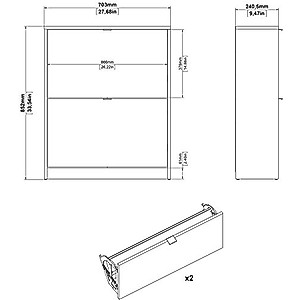 Tvilum Bright 2 Drawer Shoe Cabinet, White
