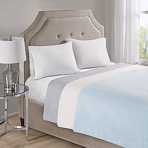 Sleep Philosophy Plush Weighted Ultra Soft and Cozy Warm Calming Heavy Blankets with Poly and Beads Filling, Zipper Removable Cover for Adults, 60x70-18lbs, Ivory