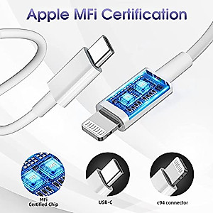 iPhone 12 13 14 Fast Charger, [Apple MFi Certified] 20W USB C Fast Charger Block with 6.6FT Type-C to Lightning Cable, Super Fast Charging Compatible with iPhone 14/13 Pro/12 Pro Max/11/Xs Max/XR/X/8P