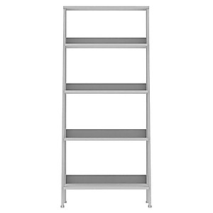 Pemberly Row 4-Shelf Wood Ladder Bookcase in White
