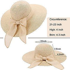 Sun Hats for Women - Women's Lightweight Foldable Beach Sun Hat with Wide Brim-UPF 50 UV Protection Floppy Sun hat Beige