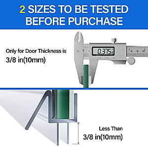 3-Pack 3/8" x 39" Shower Door Bottom Seal - Shower Door Sweep - Frameless Glass Seal Strip - Stop Shower Leaks and Create a Water Barrier, 10MM