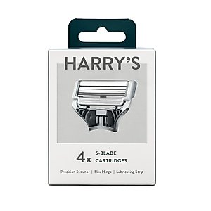 Harry's Razor Blades (1 Pack of 4) in Durable Hinged Water Friendly Travel Case