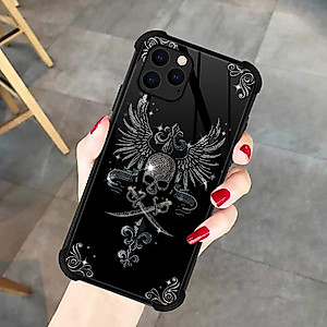 ZHEGAILIAN Case Compatible with iPhone 12,Diamond Skull Pattern Anti-Scratch 12 Pro Cases for Girls Women,Four Corners Desgin Shockproof Case for 12/12 Pro 6.1-inch