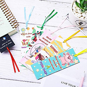 60 Pieces Silly Jokes Bookmarks Cartoon Hilarious Page Markers Funny Reading Bookmarks for Teachers Students Readers Classroom Rewards Supplies,12 Styles