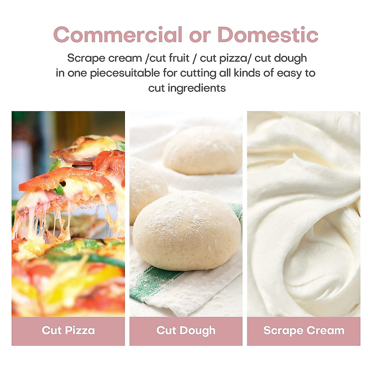 Pastry Cutter and Dough Blender Stainless Steel Pastry Blender Biscuit Cutter for Baking (Pink)