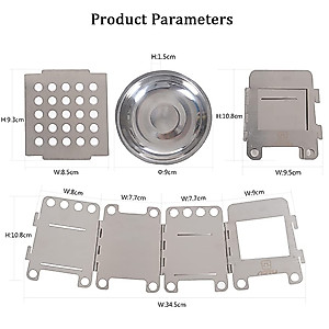 AOTU AirOka Foldable Camping Stove Stainless Steel Stove Outdoor Activities Wood Burning Stove for Outdoor Camping Cooking Hiking Hunting Picnic BBQ Survival Packs Emergency Preparedness