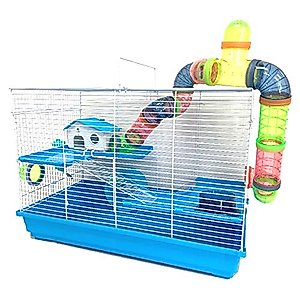 Large 3-Floors Expandable and Customizable Small Animal Critter Cage for Dwarf Syrian Hamster Habitat Rodent Gerbil Rat Mouse Mice