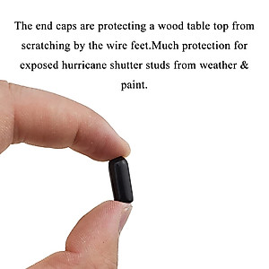 Acoeitl Round Rubber End Tube Bolt Caps Cover Plug Insert Screw Thread Protectors 3/16 inch Inner Diameter 16.3mm Length Flexible Cover Sharp Tip Prevent Table Scratch Not Leave Marks Black 60Pcs