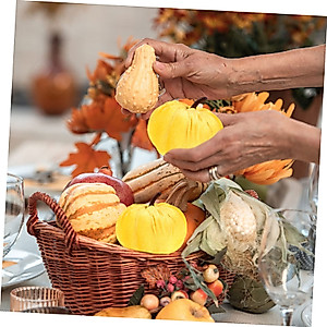 Garneck 6pcs Fabric Pumpkin Ornament Pumpkin Decor Pumpkin Table Centerpieces Artificial Orange Pumpkins Fall Harvest Pumpkins Foam Small Plush Pumpkins Miniatures Household Flannel Fake