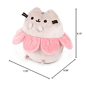 GUND Pink Flower Petals Pusheen Plush Stuffed Animal Cat, Gray and Pink, 9.5”