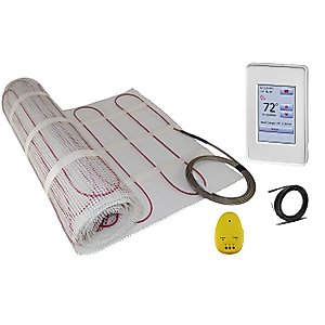 30 Sqft Warming Systems 120 V Electric Tile Radiant Floor Heating Mat with WiFi Touch Screen Programmable Thermostat. Includes Installation Monitor and Floor Temperature Sensor