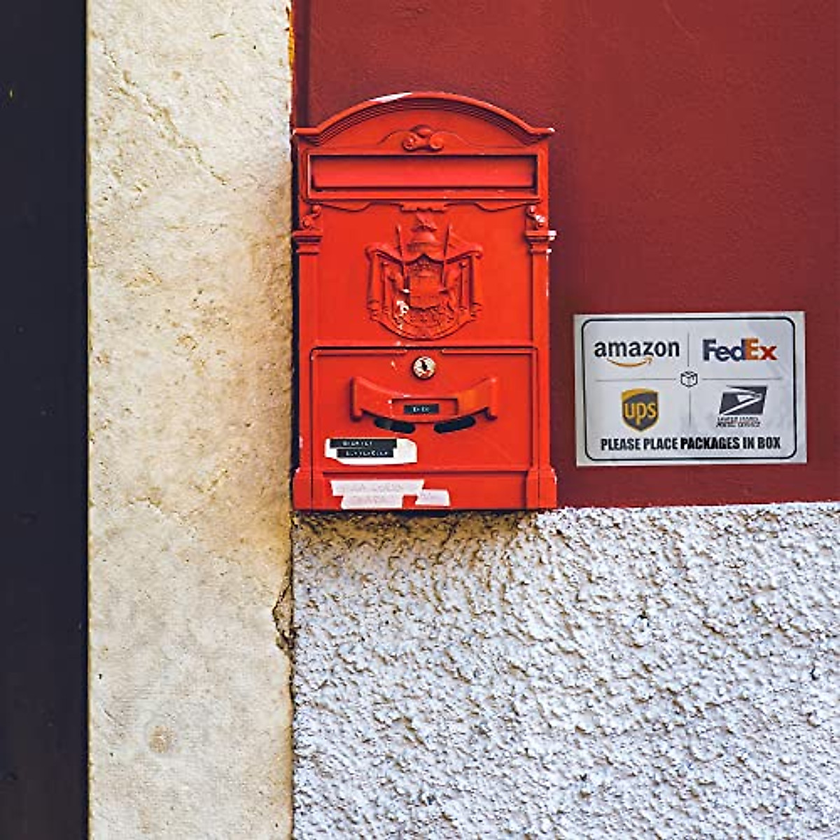 Package Delivery Sign - 2 Pack 6" x 9" Delivery Instructions Sign Stickers, Apply to Outdoor Delivery Signs for Amazon FedEx UPS USPS