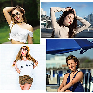 PAXCOO 50Pcs Black Choker Necklaces Set for Teen Girls and Women