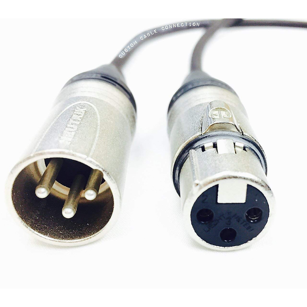 200 Foot 3-Pin XLR 24 AWG (Gauge) DMX512 Data Cable Male to Female for Stage Lighting, LED Uplights, DJ Lights and DMX512 Controller- Made by Custom Cable Connection