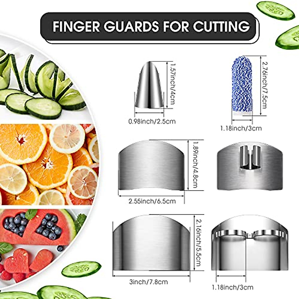8 Pieces Finger Guard Set for Cutting Knife Guard Finger Cot Stainless Steel Cutting Protector Adjustable Safe Thumb Guard Finger Protector for Cutting Food to Avoid Hurting When Slicing and Chopping