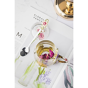 Luka Tech Mothers Day Gifts For Mom ,Daisy Flower Glass Tea Cups Best Mom Ever Gift, Birthday Gifts For Mum Grandma From Daughter Son