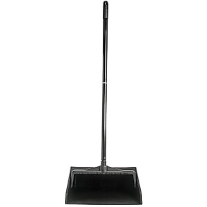 SPARTA Plastic Dust Pan, Upright Pan With 2 Piece Handle For Cleaning, 11 X 12 X 3.5 Inches, Black